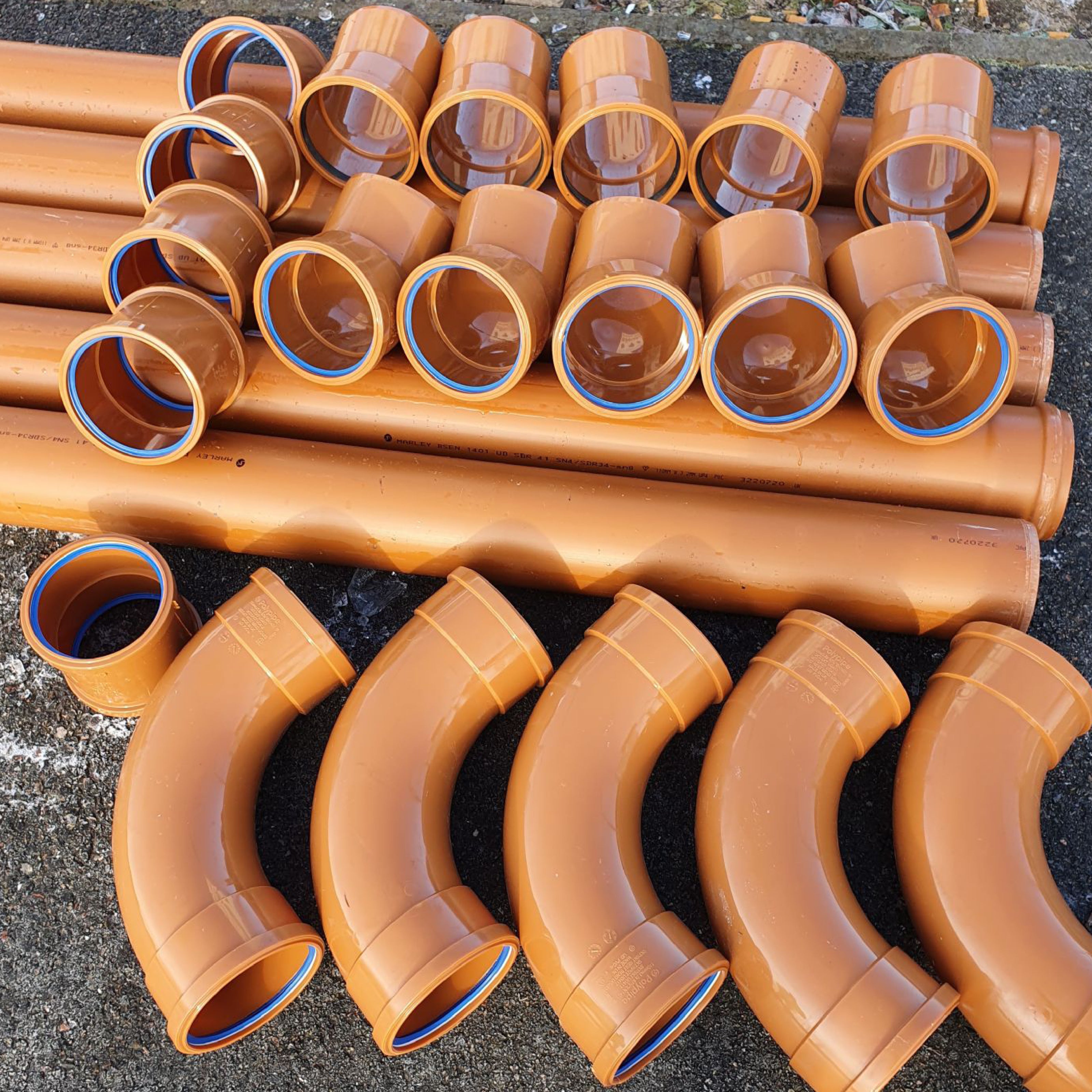 110mm Underground Plastic pipe and fittings – Gills Building Supplies