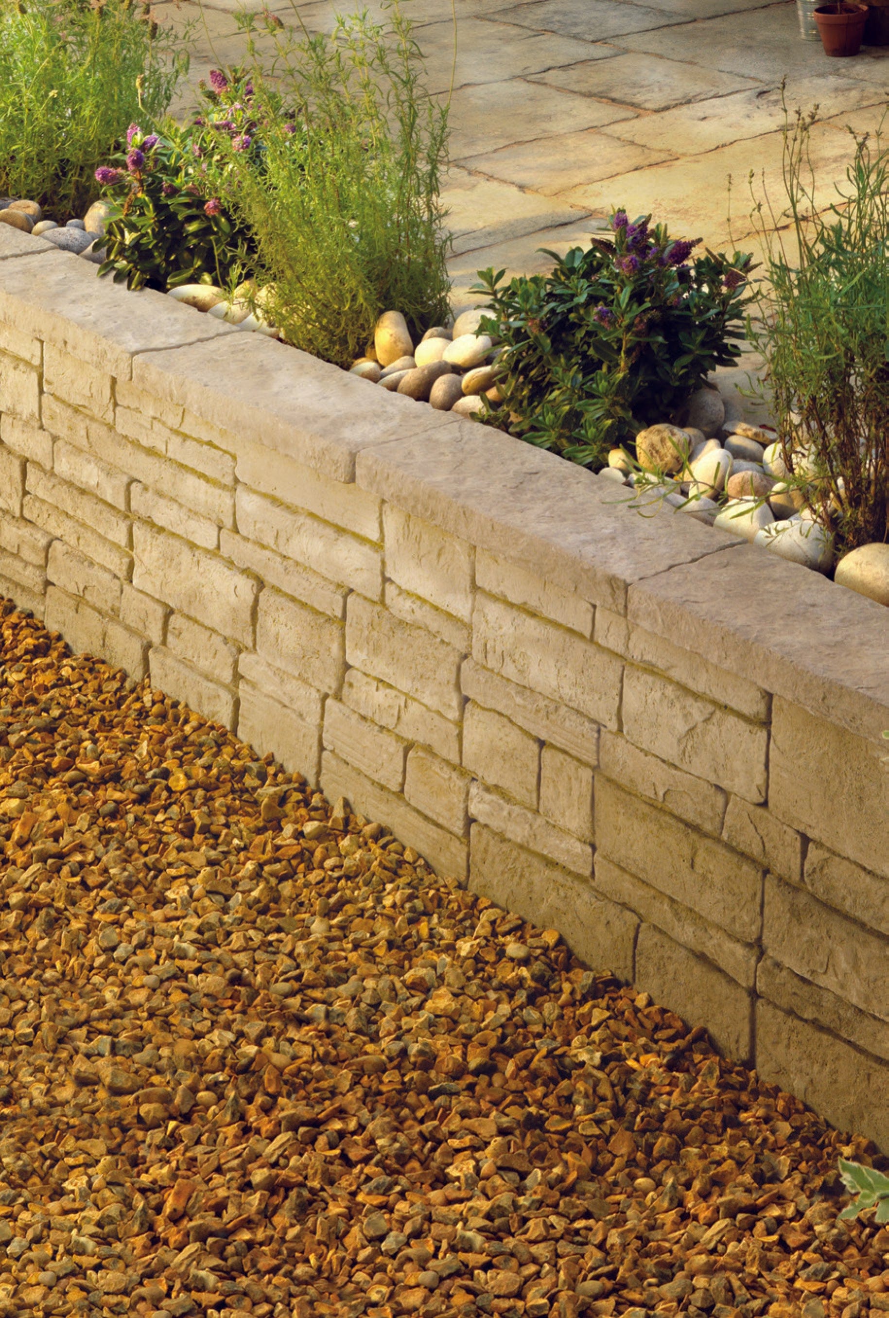 Bradstone Old Town Eco Walling and Coping in Weathered Limestone ...