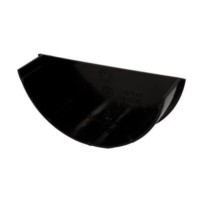 HALF ROUND GUTTERING STOP END INTERNAL BLACK | Gills Building Supplies