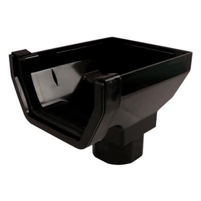 SQUARE LINE GUTTERING RUNNING OUTLET STOP END BLACK | Gills Building ...